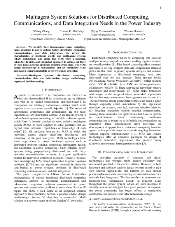 Pdf Multiagent System Solutions For Distributed Computing Communications And Data 