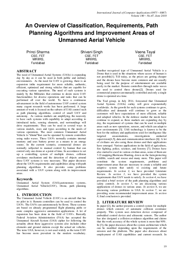 (PDF) An Overview of Classification, Requirements, Path Planning ...