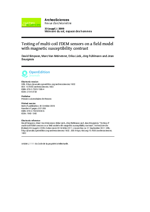 (PDF) Testing of multi-coil FDEM sensors on a field model with magnetic ...