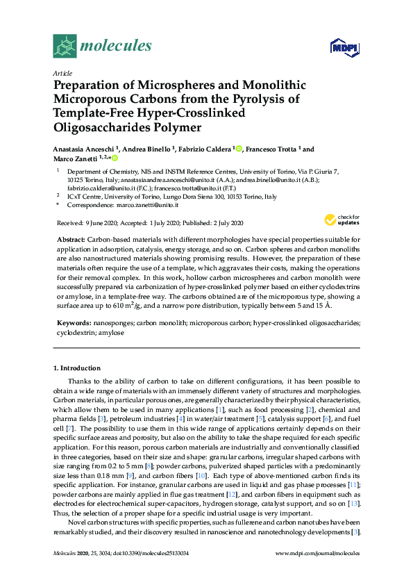 (PDF) Preparation of Microspheres and Monolithic Microporous Carbons from the Pyrolysis of ...