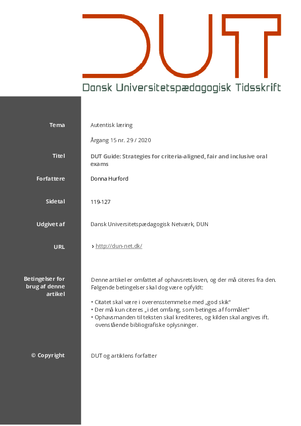 (PDF) DUT Guide: Strategies for criteria-aligned, fair and inclusive ...