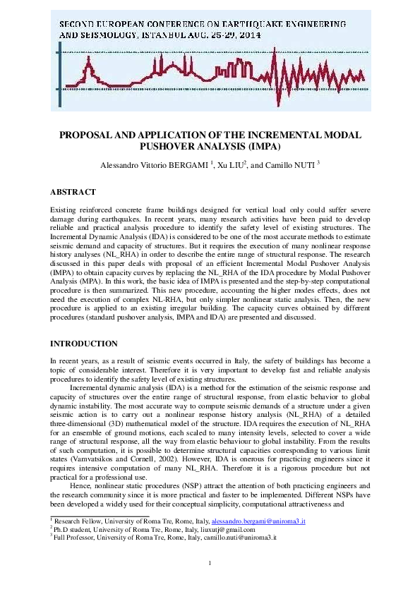 (PDF) Proposal and application of the Incremental Modal Pushover ...
