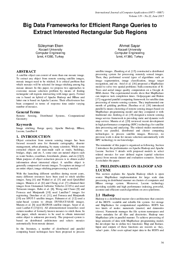 (PDF) Big Data Frameworks for Efficient Range Queries to Extract Interested Rectangular Sub Regions