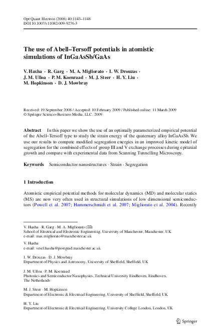 (PDF) The use of Abell–Tersoff potentials in atomistic simulations of InGaAsSb/GaAs