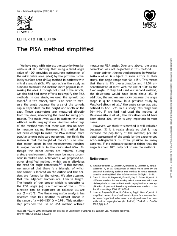 (PDF) The PISA method simplified