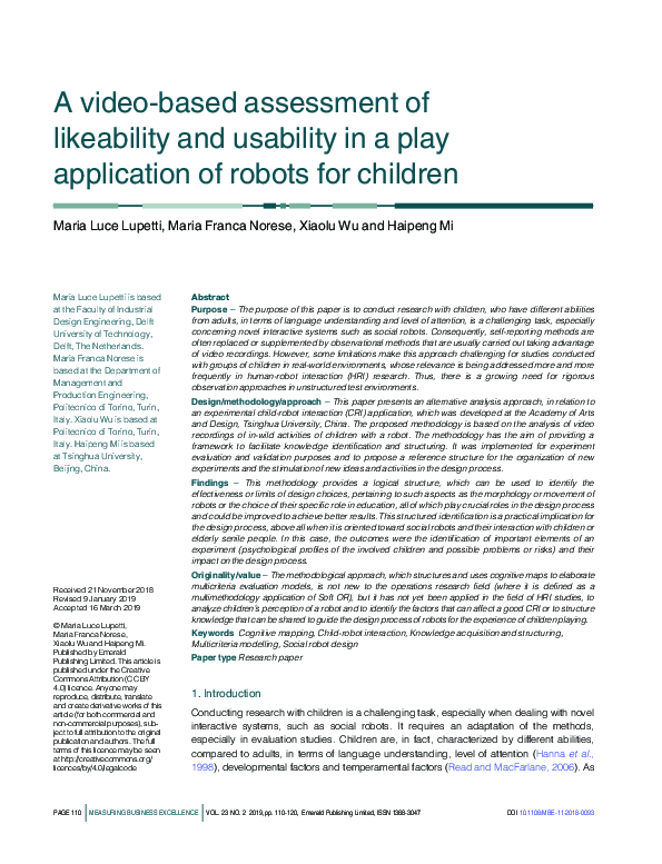 (PDF) A video-based assessment of likeability and usability in a play ...