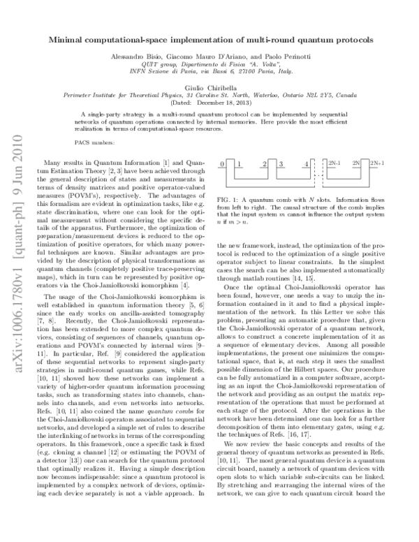 Pdf Minimal Computational Space Implementation Of Multiround Quantum Protocols 2320