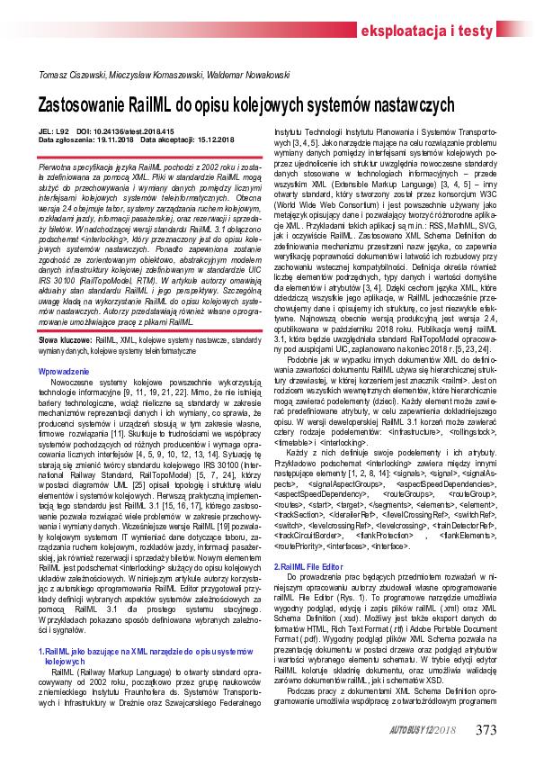 (PDF) RailML application for description of railway interlocking systems