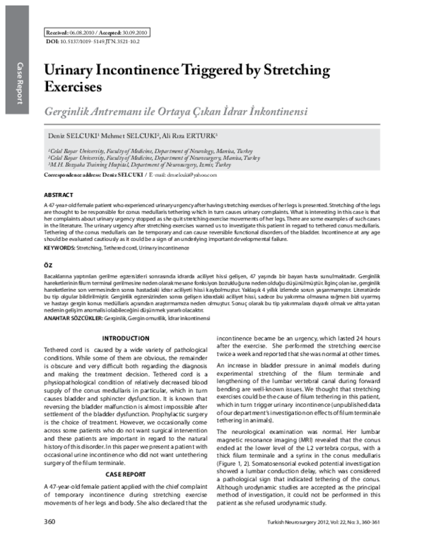 (PDF) Urinary incontinence triggered by stretching exercises