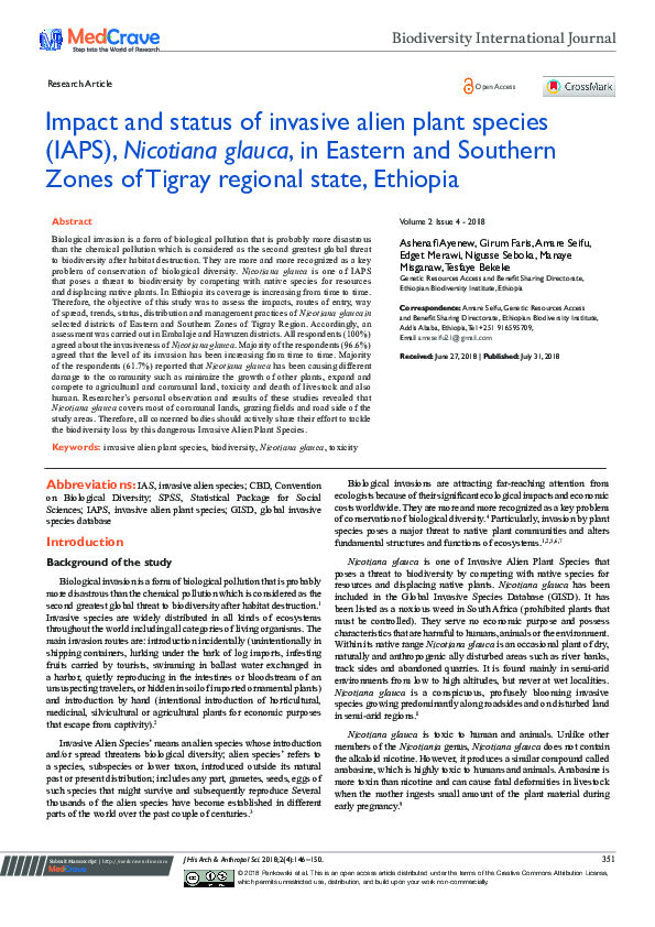 (PDF) Impact and status of invasive alien plant species (IAPS ...