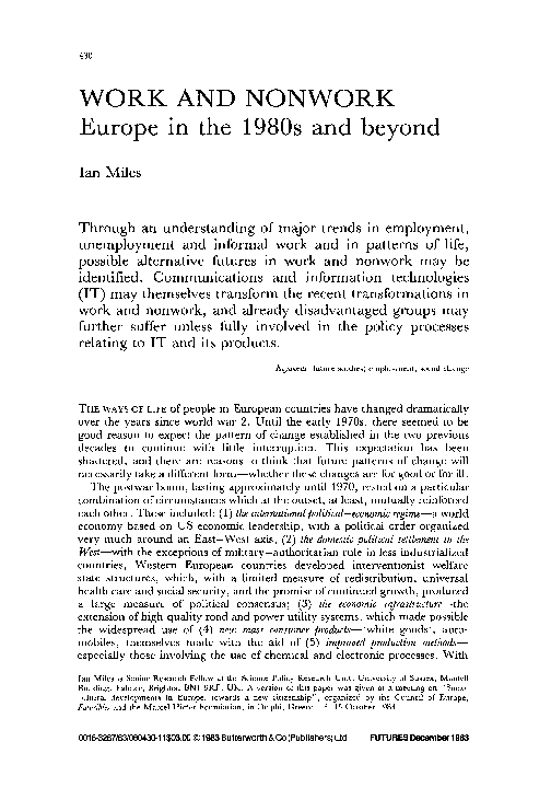 (PDF) Work and nonwork