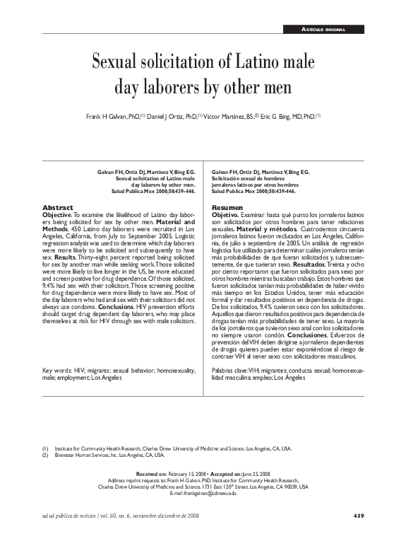 (PDF) Sexual solicitation of Latino male day laborers by other men ...