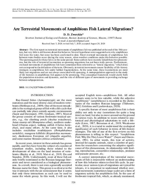 (PDF) Are Terrestrial Movements of Amphibious Fish Lateral Migrations?