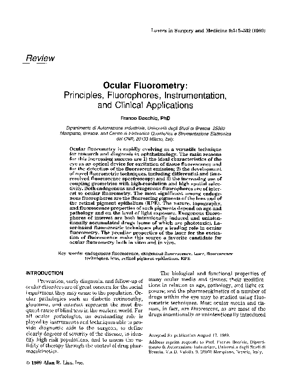 (PDF) Ocular fluorometry: Principles, fluorophores, instrumentation ...