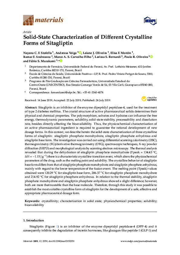 (PDF) Solid-State Characterization of Different Crystalline Forms of ...