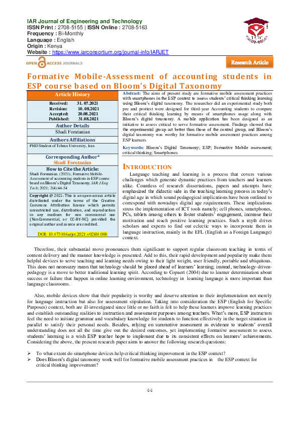 (PDF) Formative Mobile-Assessment of accounting students in ESP course ...