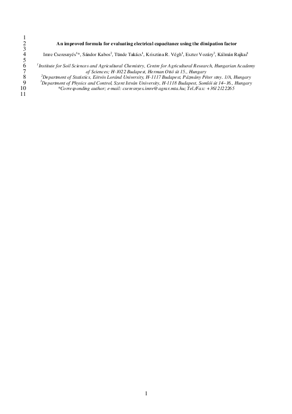 (PDF) An improved formula for evaluating electrical capacitance using ...