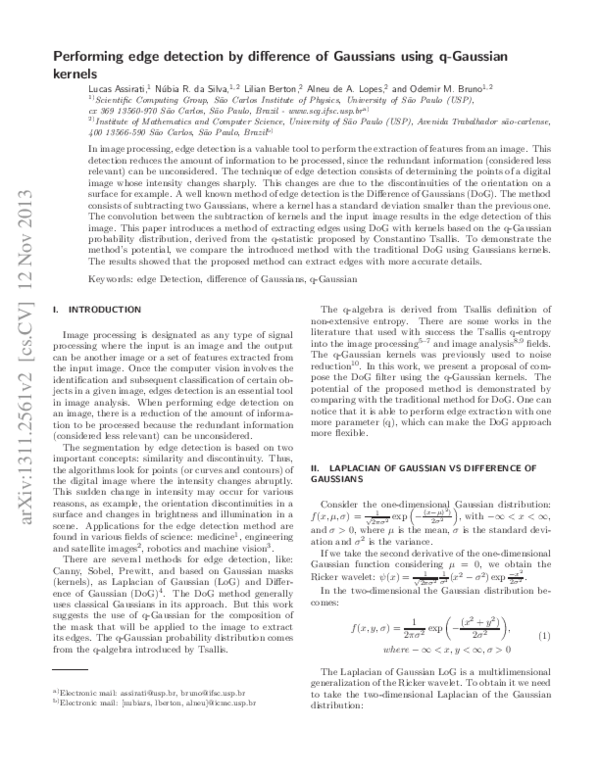 Pdf Performing Edge Detection By Difference Of Gaussians Using Q