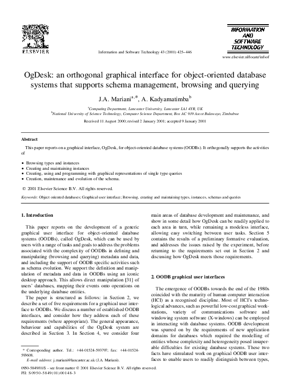 (PDF) OgDesk: an orthogonal graphical interface for object-oriented database systems that ...