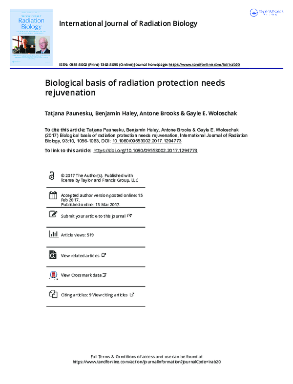 (PDF) Biological basis of radiation protection needs rejuvenation