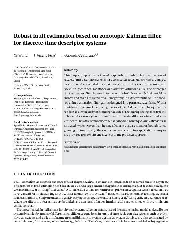 Robust Fault Estimation Based On Zonotopic Kalman Filter For Discrete Time Descriptor Systems