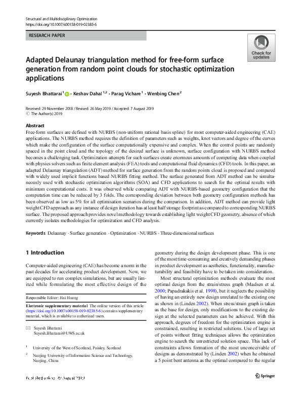 (PDF) Adapted Delaunay triangulation method for free-form surface generation from random point ...