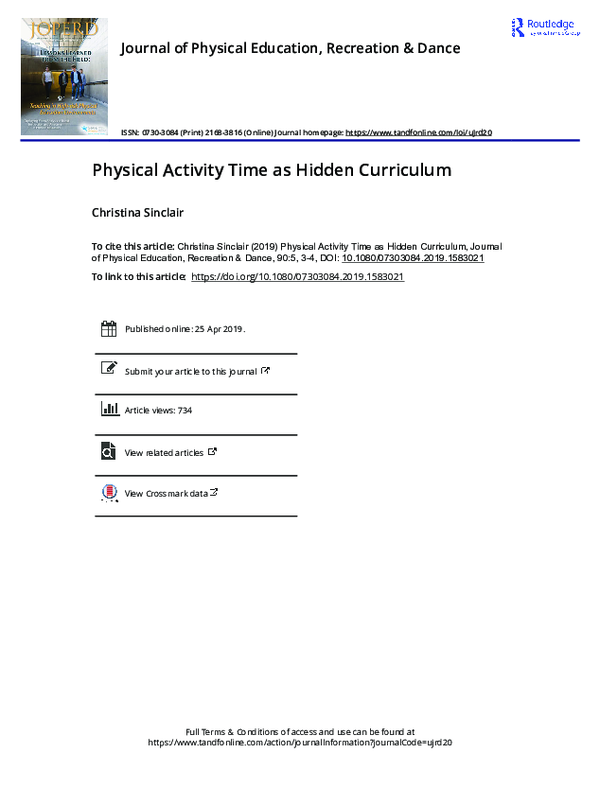 (PDF) Physical Activity Time as Hidden Curriculum