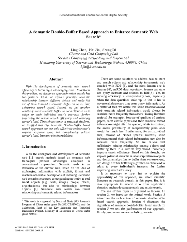 Pdf A Semantic Double Buffer Based Approach To Enhance Semantic Web Search