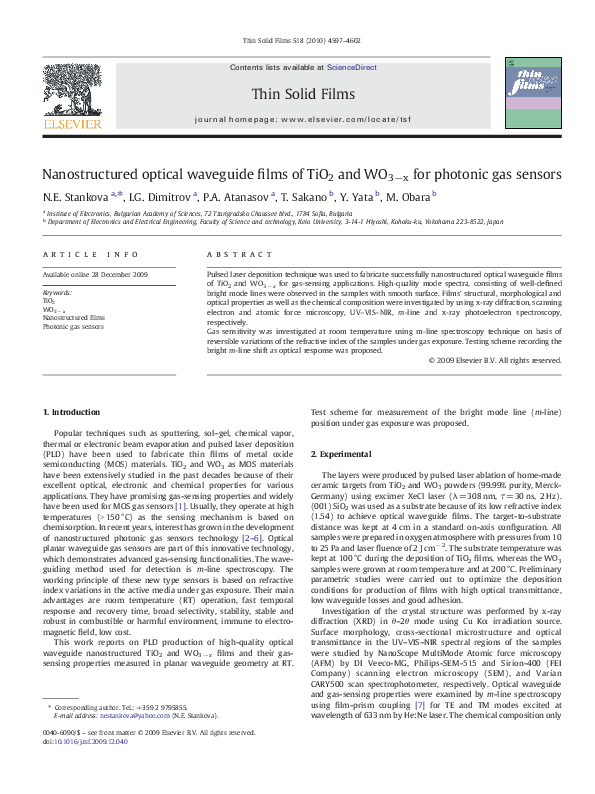 (PDF) Nanostructured optical waveguide films of TiO2 and WO3−x for ...