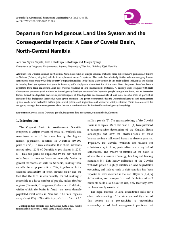(PDF) Departure from Indigenous Land Use System and the Consequential ...