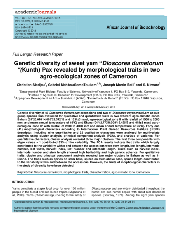 (PDF) African Journal of Biotechnology Genetic diversity among Sawakni, Berberi and Najdi sheep ...