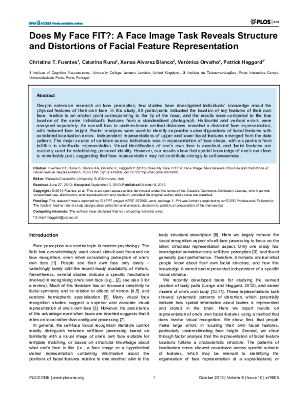(PDF) Does my face FIT?: a face image task reveals structure and ...