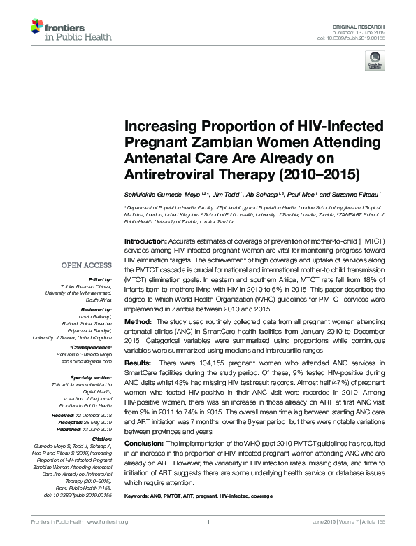 (PDF) Progress towards the UNAIDS 95-95-95 targets among pregnant women ...