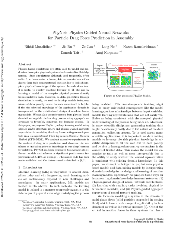 (PDF) PhyNet: Physics Guided Neural Networks for Particle Drag Force ...