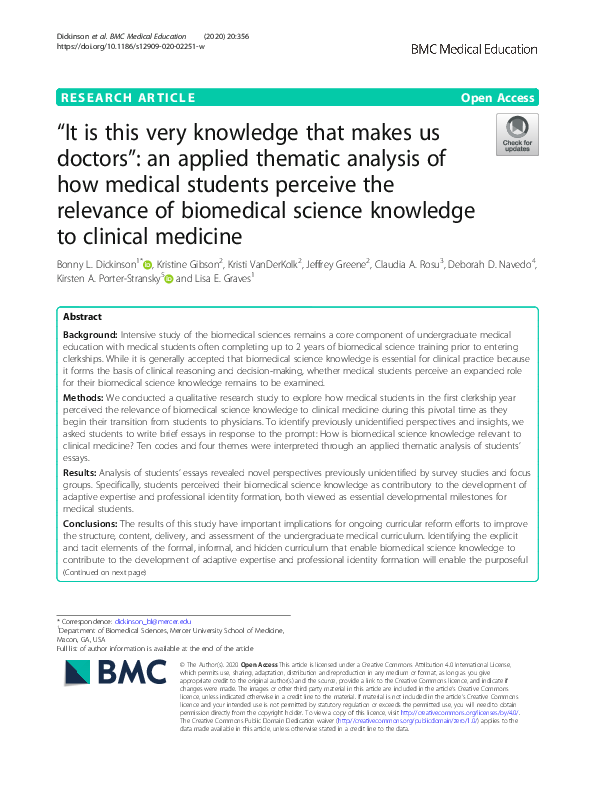 (PDF) “It Is This Very Knowledge That Makes Us Doctors”: An Applied ...