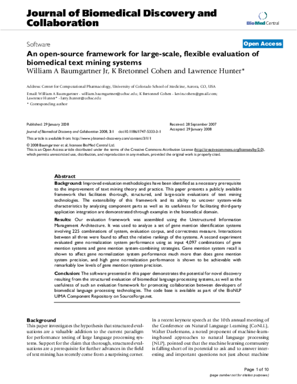 Pdf An Open Source Framework For Large Scale Flexible Evaluation Of