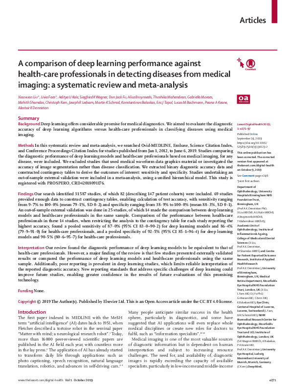 (PDF) A comparison of deep learning performance against health-care ...
