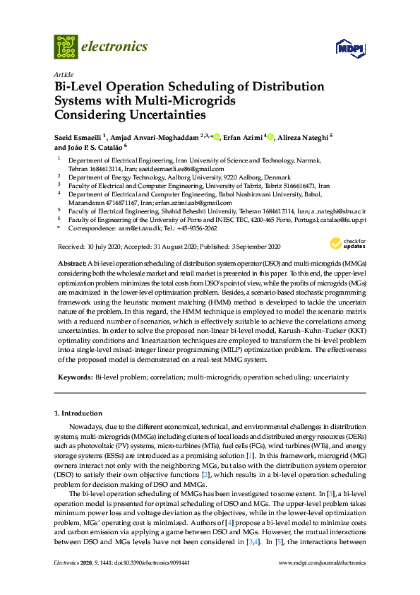 (PDF) Bi-Level Operation Scheduling of Distribution Systems with Multi-Microgrids Considering ...