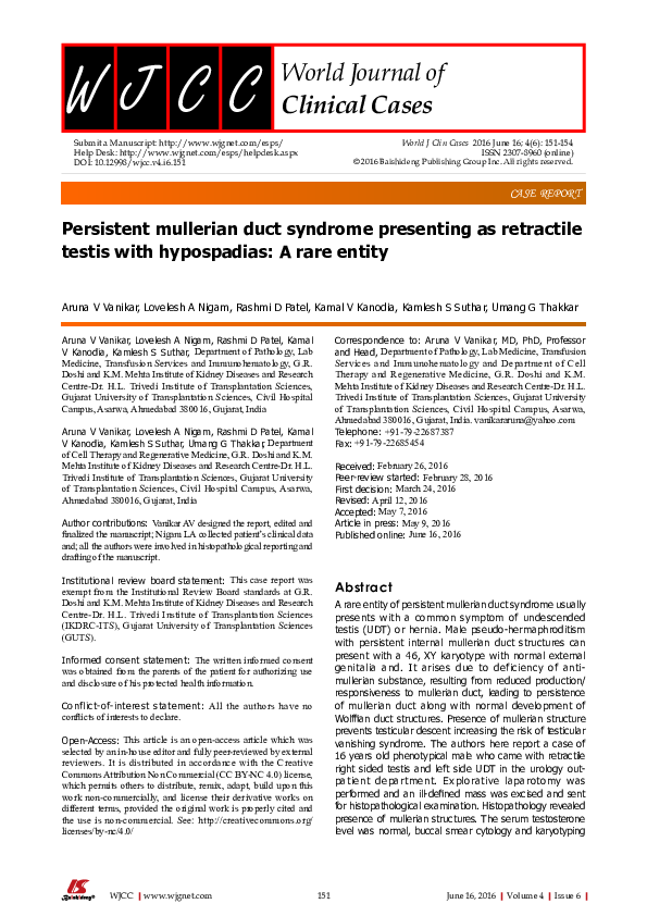 (PDF) Persistent mullerian duct syndrome presenting as retractile ...