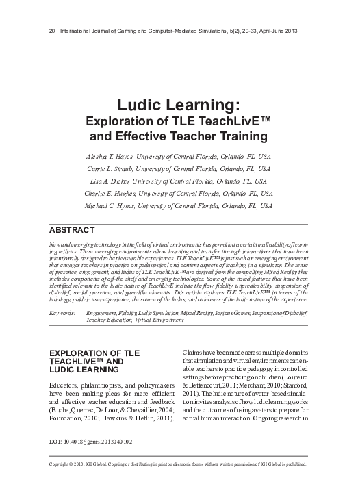 (PDF) Ludic Learning