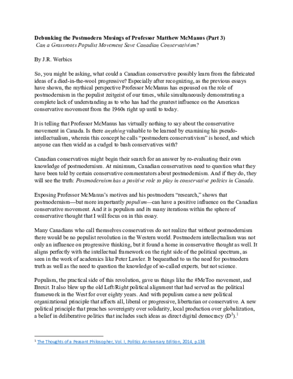 (PDF) Debunking the Postmodern Musings of Professor Matthew McManus ...