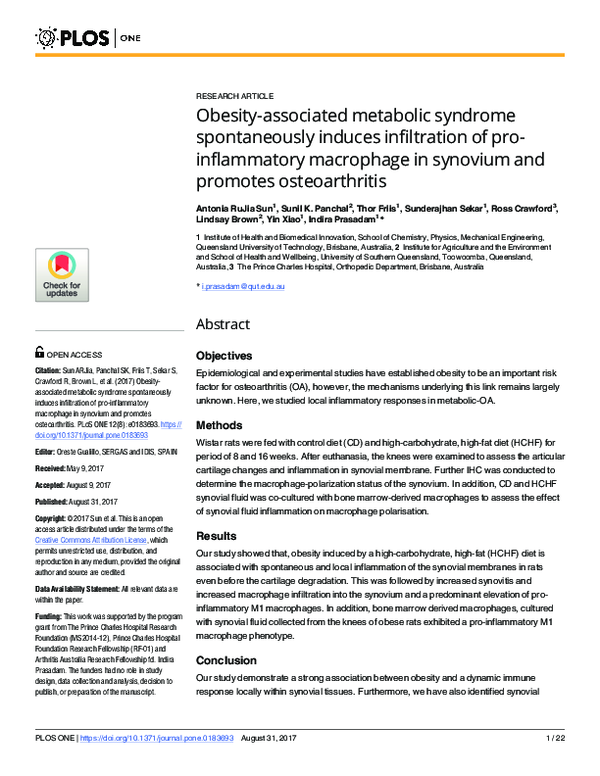 (PDF) Obesity-associated metabolic syndrome spontaneously induces infiltration of pro ...