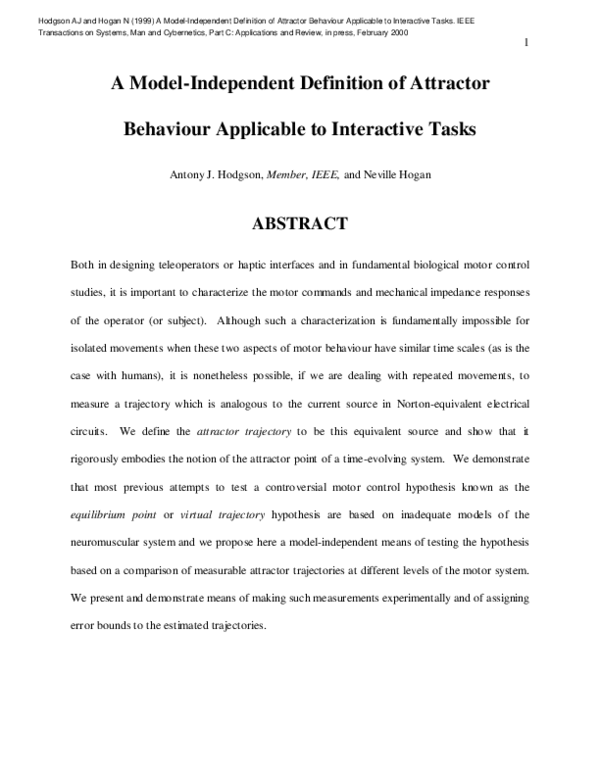 (PDF) A model-independent definition of attractor behavior applicable ...