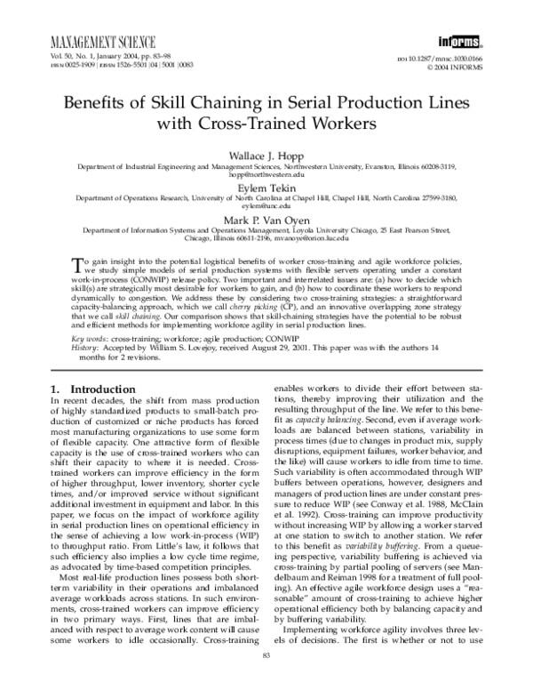(PDF) Benefits of Skill Chaining in Serial Production Lines with Cross ...