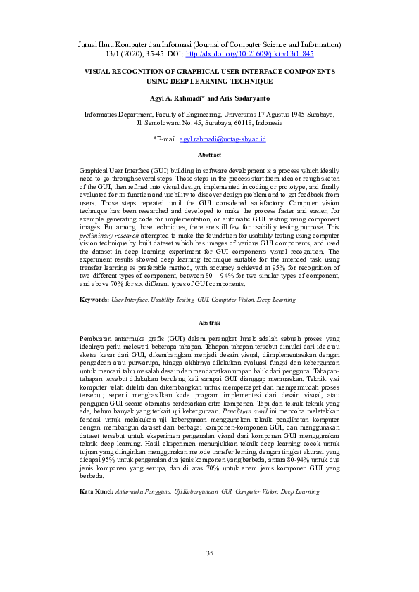 (PDF) Visual Recognition Of Graphical User Interface Components Using ...