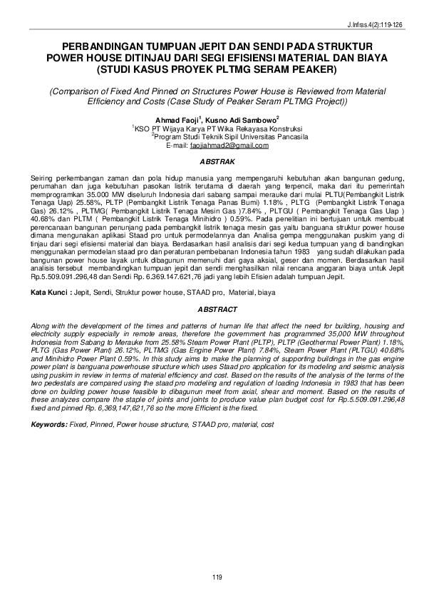 (PDF) Perbandingan Tumpuan Jepit Dan Sendi Pada Struktur Power House ...