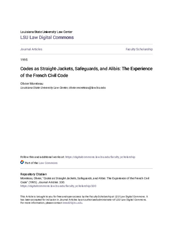 (PDF) Codes as Straight-Jackets, Safeguards, and Alibis: The Experience ...