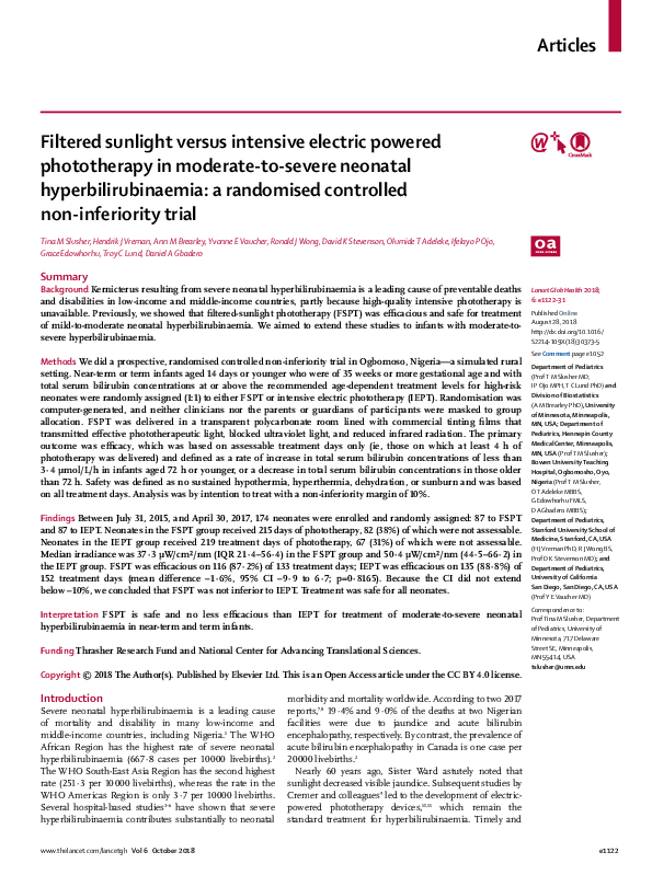 (PDF) Filtered sunlight versus intensive electric powered phototherapy ...