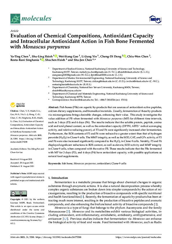 (PDF) Evaluation of Chemical Compositions, Antioxidant Capacity and ...