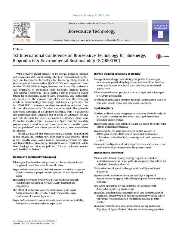 (PDF) 1st International Conference on Bioresource Technology for ...
